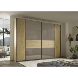 Schwebetürenschrank STAUD "Sonett 321G, Made in Germany" Schränke Gr. B/H/T: 270 cm x 240 cm x 68 cm, Classic, 4 St., braun (eiche, mocca) mit vier verschiedenen Ausstattungsvarianten