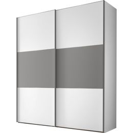 Schwebetürenschrank STAUD "Includo, Made in Germany" Schränke Gr. B/H/T: 225 cm x 222 cm x 68 cm, Premium, 2 St., blau (dekor weiß, saphir) Mit vier verschiedenen Ausstattungsvarianten