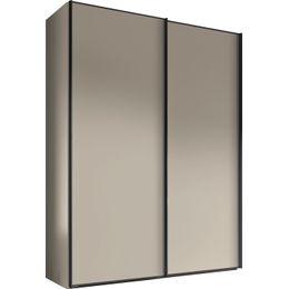 Schwebetürenschrank STAUD "Sinfonie Plus, edles Design in hochwertiger Qualität, Made Germany" Schränke Gr. B/H/T: 200 cm x 222 cm x 68 cm, Comfort, 2 St., beige (sand) Mit vier verschiedenen Ausstattungsvarianten