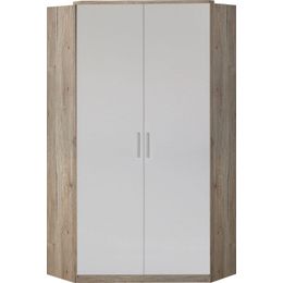 Eckkleiderschrank wimex "Joker" Schränke Gr. B/H/T: 95 cm x 198 cm x 30 cm, weiß (eichefarben san remo, weiß) Ecklösung Garderobe mit 2 Kleiderstangen und 8 Einlegeböden