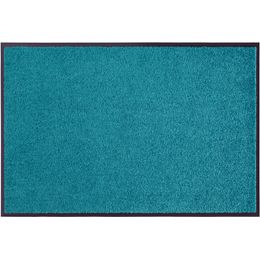 Läufer Hanse Home "Wash & Clean" Teppiche Gr. B/L: 90 cm x 150 cm, 7 mm, 1 St., blau (petrol) Küchenläufer Schmutzfangmatte, Türmatte, Innen und Außen, Rutschfest, Waschbar