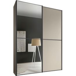 Schwebetürenschrank STAUD "Sinfonie Plus, edles Design in hochwertiger Qualität, Made Germany" Schränke Gr. B/H/T: 225 cm x 222 cm x 68 cm, Premium, 2 St., beige (sand) Mit vier verschiedenen Ausstattungsvarianten