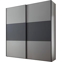 Schwebetürenschrank STAUD "Includo, Made in Germany" Schränke Gr. B/H/T: 200 cm x 222 cm x 68 cm, Comfort, 2 St., blau (dekor saphir, vulkan) Mit vier verschiedenen Ausstattungsvarianten