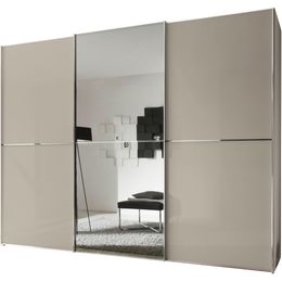 Schwebetürenschrank STAUD "Sinfonie Plus, edles Design in hochwertiger Qualität, Made Germany" Schränke Gr. B/H/T: 298 cm x 240 cm x 68 cm, Premium, 3 St., beige (sandglas) Mit kombinierter Glas-Spiegel-Front, viele Varianten