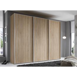 Schwebetürenschrank STAUD "Sinfonie Plus, edles Design in hochwertiger Qualität, Made Germany" Schränke Gr. B/H/T: 280 cm x 240 cm x 68 cm, Premium, 3 St., braun (sonoma eiche) Mit vier verschiedenen Ausstattungsvarianten