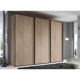 Schwebetürenschrank STAUD "Sinfonie Plus, edles Design in hochwertiger Qualität, Made Germany" Schränke Gr. B/H/T: 280 cm x 240 cm x 68 cm, Premium, 3 St., braun (sonoma eiche) Mit vier verschiedenen Ausstattungsvarianten