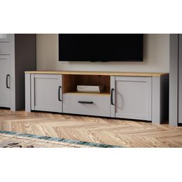 TV-Board FORTE "Bohol" Sideboards Gr. B/H/T: 166 cm x 52 cm x 42 cm, 1, grau (eichefarben grau) Breite 166 cm