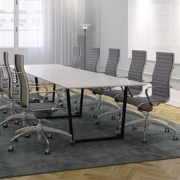 Generic Konferenztisch SET 4-14 Personen - Framie + Origami IN mit hoher Rückenlehne, Farbe Graues Kunstleder, Größe 4 Plätze (200 cm)