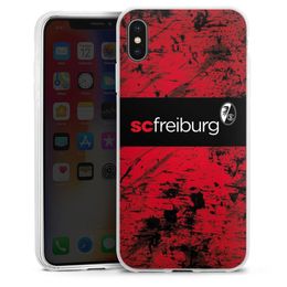 DeinDesign iPhone Xs Max Handy Silikon H&uuml;lle Case transparent Handyh&uuml;lle Official Licensed Product Sc Freiburg Logo Silikon Case