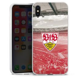 DeinDesign iPhone Xs Max Handy Silikon H&uuml;lle Case transparent Handyh&uuml;lle Stadium Vfb Stuttgart Official Licensed Product Silikon Case