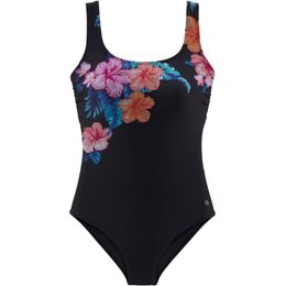 Lascana Damen Badeanzug, schwarz-bedruckt-bunt, Gr&ouml;&szlig;e 52B