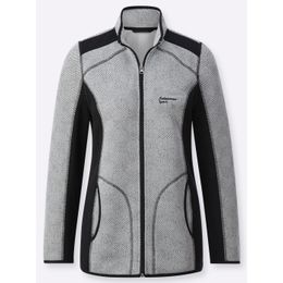 Catamaran Sports Damen Strickfleecejacke mit Kontrasteins&auml;tzen, anthrazit-wei&szlig;, Gr&ouml;&szlig;e 36/38