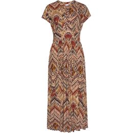 Lascana Damen Midikleid, braun-bedruckt, Gr&ouml;&szlig;e 34