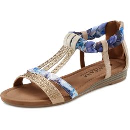 Lascana Damen Sandale, beige-blau, Gr&ouml;&szlig;e 42