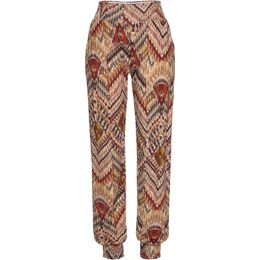 Lascana Damen Jerseyhose, braun-bedruckt, Gr&ouml;&szlig;e 34
