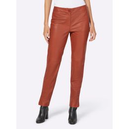 Heine Witt Damen Lederhose aus Lamm-Nappa, rostrot, Gr&ouml;&szlig;e 38