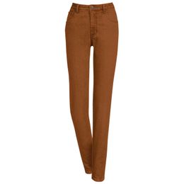 WITT Damen 5-Pocket-Jeans mit bestickten Ges&auml;&szlig;taschen, cognac, Gr&ouml;&szlig;e 20
