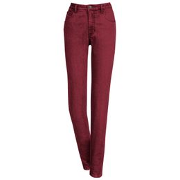 WITT Damen 5-Pocket-Jeans mit bestickten Ges&auml;&szlig;taschen, dunkelrot, Gr&ouml;&szlig;e 40