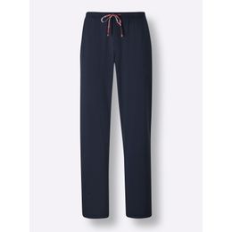 Hajo Herren Schlafanzug, marine-rot-geringelt, Gr&ouml;&szlig;e 52/54