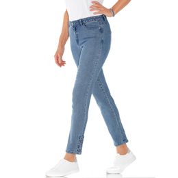 WITT Damen 5-Pocket-Jeans mit Zierschn&uuml;rung, blue-bleached, Gr&ouml;&szlig;e 36