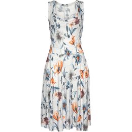 Vivance Damen Jerseykleid, grau-meliert-bedruckt, Gr&ouml;&szlig;e 40