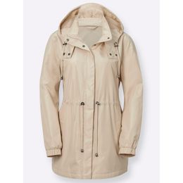 WITT Damen Longjacke mit Tunnelzug in der Taille, stein, Gr&ouml;&szlig;e 22