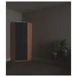 Eckkleiderschrank Priess "Barcelona Kleiderschrank Ecklösung Raumwunder" Schränke Gr. B/H/T: 78cm x 193cm x 78cm, Tiefe Seitenteil 36cm, mit Beleuchtung, braun (eichefarben artisan/schwarz) in 2 Tiefen Schrank Eckschrank Garderobe