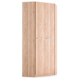 Eckkleiderschrank Priess "Barcelona Kleiderschrank Ecklösung Raumwunder" Schränke Gr. B/H/T: 78cm x 193cm x 78cm, Tiefe Seitenteil 36cm, ohne Beleuchtung, braun (eichefarben artisan) in 2 Tiefen Schrank Eckschrank Garderobe