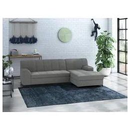 Ecksofa Inosign "Balme L-Form" Sofas Gr. B/H/T: 239cm x 75cm x 152cm, Luxus-Microfaser weich, Recamiere rechts, ohne Bettfunktion, grau (stone) Inkl. Zierkissen, wahlweise mit Bettfunktion