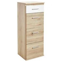 CARRYHOME Hochkommode WIMEX "Joker" Sideboards Gr. B/H/T: 46 cm x 121 cm x 40 cm, weiß (eichefarben san remo, weiß) Schminkschrank Schminkkommode mit 4 Schubladen