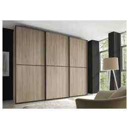 Schwebetürenschrank STAUD "Sinfonie Plus, edles Design in hochwertiger Qualität, Made Germany" Schränke Gr. B/H/T: 298 cm x 240 cm x 68 cm, Premium, 3 St., braun (sonoma eiche) Mit vier verschiedenen Ausstattungsvarianten