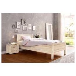 Bett Priess "Husum Schlafzimmer Jugendzimmer Rahmenbett" Betten Gr. ohne Schubkästen, Liegefläche B/L: 90 cm x 200 cm Betthöhe: 48 cm, ohne Matratze, braun (struktureichefarben hell) Baby Bettgestell Jugendbett mit Komforthöhe verschiedene Ausführungen hochwertige Premium Qualität