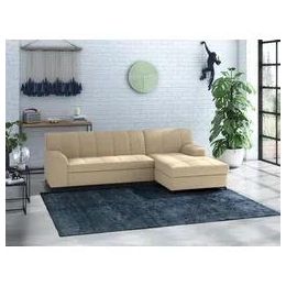 Ecksofa Inosign "Balme L-Form" Sofas Gr. B/H/T: 239cm x 75cm x 152cm, Struktur fein, Recamiere rechts, ohne Bettfunktion, beige Inkl. Zierkissen, wahlweise mit Bettfunktion