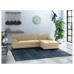 Ecksofa Inosign "Balme L-Form" Sofas Gr. B/H/T: 239cm x 75cm x 152cm, Struktur fein, Recamiere rechts, mit Bettfunktion, beige Inkl. Zierkissen, wahlweise mit Bettfunktion