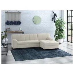 Ecksofa Inosign "Balme L-Form" Sofas Gr. B/H/T: 239cm x 75cm x 152cm, Luxus-Microfaser weich, Recamiere rechts, mit Bettfunktion, beige Inkl. Zierkissen, wahlweise mit Bettfunktion