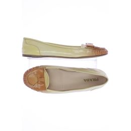 Prada Damen Ballerinas, gelb, Gr. 37.5