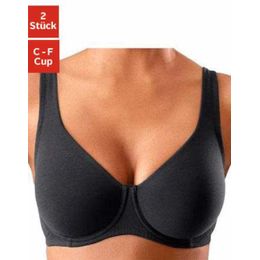 Petite Fleur Damen Minimizer-BH, schwarz+wei&szlig;, Gr&ouml;&szlig;e 75E