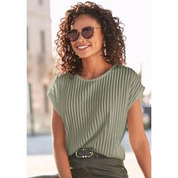 Lascana Damen T-Shirt, khaki, Gr&ouml;&szlig;e 40/42