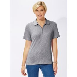 WITT Damen Poloshirt in Melange-Optik, grau-meliert, Gr&ouml;&szlig;e 38