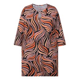 Ulla Popken Bluse Damen Gr&ouml;&szlig;e L/XL neonorange / fuchsia / schwarz