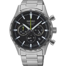 Seiko Analoguhr Herren Gr&ouml;&szlig;e One Size schwarz / silber