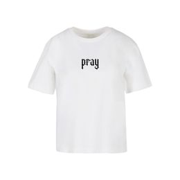 Miss Tee T-Shirt 'Praying Hands' Damen Gr&ouml;&szlig;e XS grau / schwarz / wei&szlig;