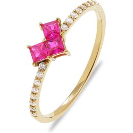 Christ Ring Damen Gr&ouml;&szlig;e 52 gold / pink / transparent