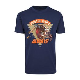 Mister Tee Shirt 'Hustle Hard Always' male size S Navy / Yellow / Red / White