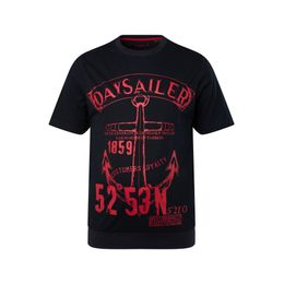 Men Plus T-Shirt Herren Gr&ouml;&szlig;e 7XL rot / schwarz