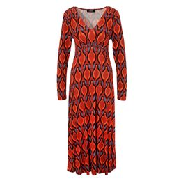 Aniston Selected Kleid Damen Gr&ouml;&szlig;e 44 blau / orange / schwarz Winterkleid
