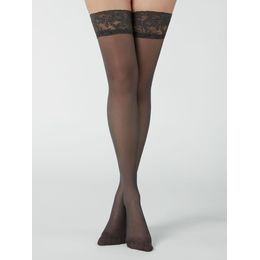 CALZEDONIA Overknee Str&uuml;mpfe Damen Gr&ouml;&szlig;e S grau