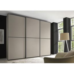 Schwebetürenschrank STAUD "Sinfonie Plus, edles Design in hochwertiger Qualität, Made Germany" Schränke Gr. B/H/T: 280 cm x 222 cm x 68 cm, Classic, 3 St., beige (sand) Mit vier verschiedenen Ausstattungsvarianten