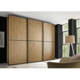 Schwebetürenschrank STAUD "Sinfonie Plus, edles Design in hochwertiger Qualität, Made Germany" Schränke Gr. B/H/T: 249 cm x 240 cm x 68 cm, Classic, 3 St., braun (artisan eiche) Mit vier verschiedenen Ausstattungsvarianten