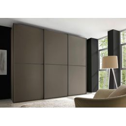 Schwebetürenschrank STAUD "Sinfonie Plus, edles Design in hochwertiger Qualität, Made Germany" Schränke Gr. B/H/T: 280 cm x 240 cm x 68 cm, Comfort, 3 St., braun (mocca) Mit vier verschiedenen Ausstattungsvarianten